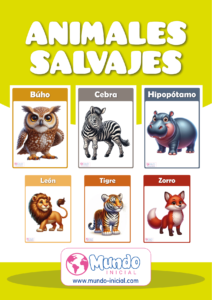 Animales Salvajes – Tarjetas Didácticas - Mundo Inicial Libros