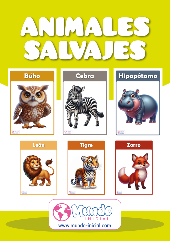Animales Salvajes – Tarjetas Didácticas - Mundo Inicial Libros